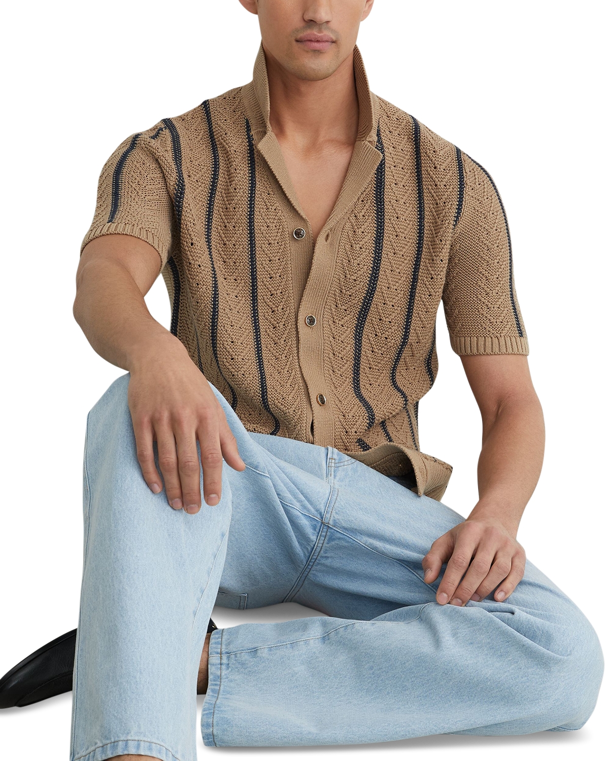 REISS ellingham short sleeve knit shirt